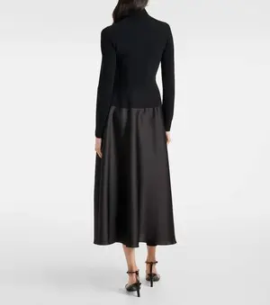 Simkhai Frances Knitted Satin Midi Dress