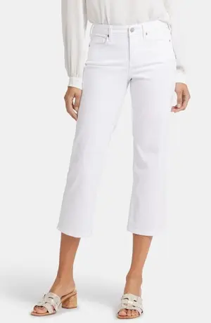 NYDJ Piper Crop Relaxed Straight Leg Jeans - Optic White