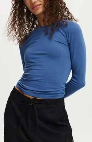 COTTON ON Cotton On All Day Crew Long Sleeve Azure Blue