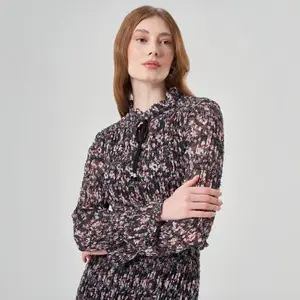 MIZALLE Patterned Crochet Midi Dress