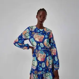 MIZALLE Patterned Crochet Midi Dress