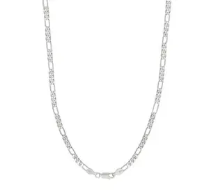 DONATELLO GIAN Sterling 3.5mm Figaro Link Necklace - Silver