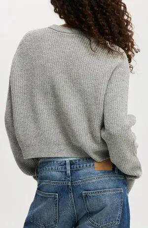 COTTON ON Rib Crop Crew Neck Sweater