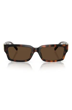 Tiffany & Co. 56mm Rectangular Sunglasses - Havana