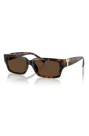 Tiffany & Co. 56mm Rectangular Sunglasses - Havana