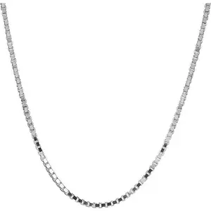 DONATELLO GIAN Name Sterling Box Chain Necklace - Silver