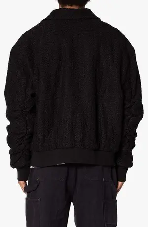 Mnml Open Stitch Knit Bomber Jacket