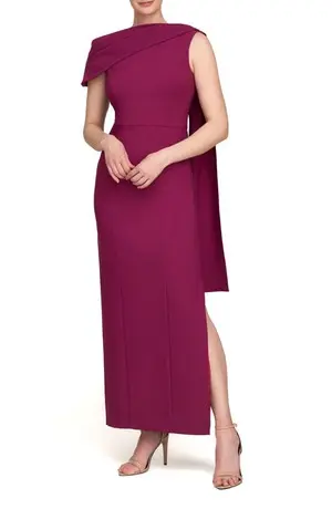 KAY UNGER Dominca Draped One-shoulder Gown