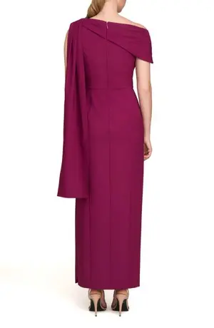 KAY UNGER Dominca Draped One-shoulder Gown