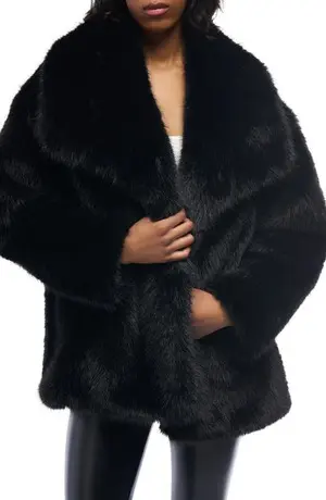AZALEA WANG Old Hollywood Faux Fur Jacket