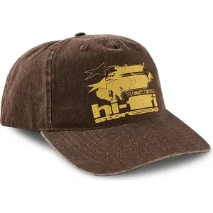 COTTON ON 5 Panel Cap Brown Hi Fi Stereo