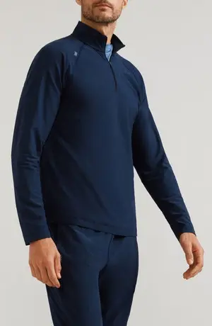RHONE Atmosphere Midweight Quarter Zip Pullover - Navy