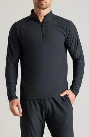 RHONE Atmosphere Midweight Quarter Zip Pullover - True Black