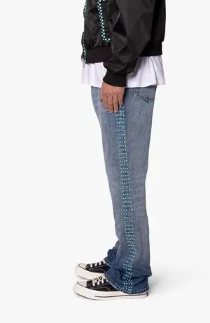 Mnml B697 Studded Flare Leg Jeans