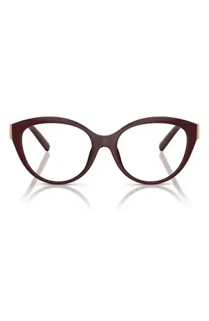 Tiffany & Co. 54mm Cat Eye Eyeglasses - Burgundy