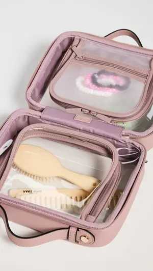 CALPAK Medium Clear Cosmetics Case - Mauve