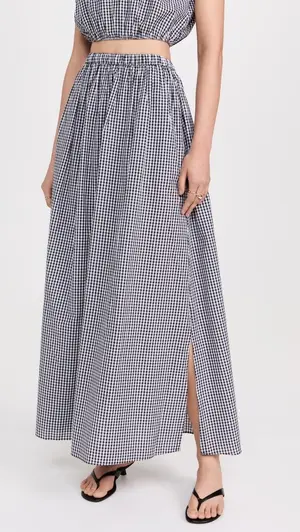 Playa Lucila Maxi Skirt - Black Gingham