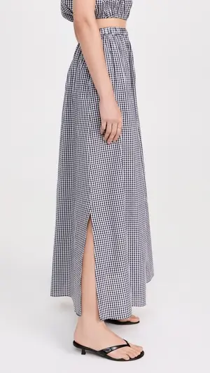 Playa Lucila Maxi Skirt - Black Gingham
