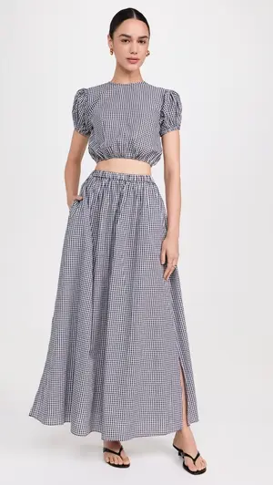 Playa Lucila Maxi Skirt - Black Gingham