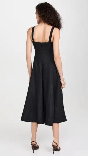 Faithfull The Brand Corbiere Linen Dress - Black