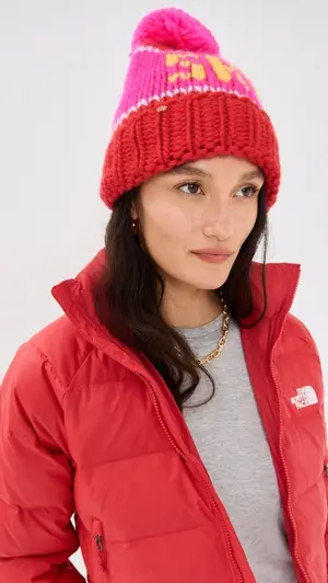 Lele Sadoughi Ski Beanie - Red Hot