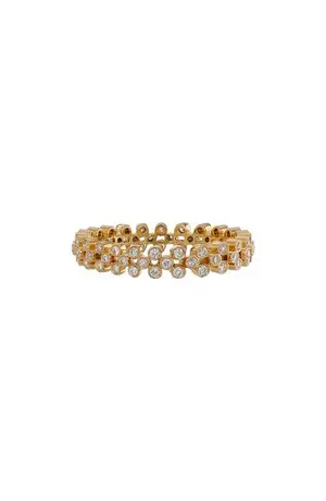 Sethi Couture Clover Diamond Bezel Ring - Yellow Gold