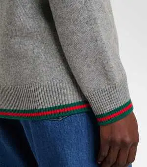 Gucci Web Wool And Cashmere Cardigan