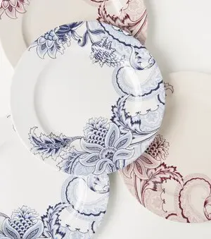 Etro Bloom Set Of 2 Porcelain Charger Plates - Blue