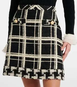 Valentino Garavani Mossi Wool-blend Tweed Miniskirt