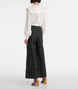 Valentino Garavani Mossi Virgin Wool Wide-leg Pants