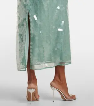 Staud Casey Strapless Maxi Dress - Blue