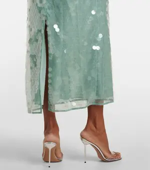 Staud Casey Strapless Maxi Dress - Blue