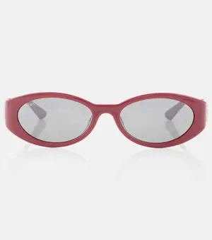 Gucci Gucci Oval Sunglasses Burgundy