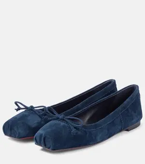 CHRISTIAN LOUBOUTIN Mamadrague Suede Ballet Flats - Blue