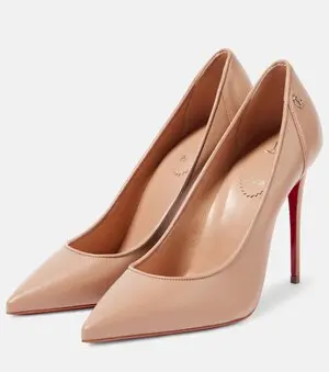 CHRISTIAN LOUBOUTIN Sporty Kate 100 Leather Pumps - Beige
