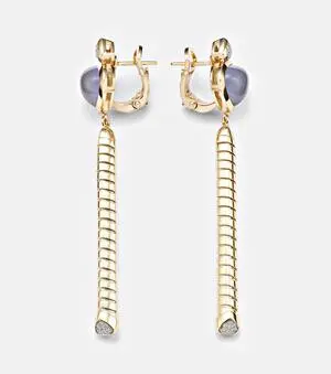 Marina B 18kt Yellow Chalcedony And Diamond Drop Earrings