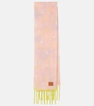 Loewe X Suna Fujita Polka-Dot Wool-Blend Scarf - Pink | Editorialist
