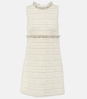 Valentino Garavani Embellished Tweed Minidress - Multicoloured