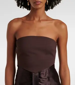 Staud Wayfaring Strapless Midi Dress - Brown