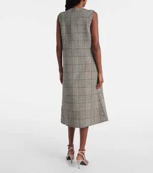 Valentino Garavani Houndstooth Virgin Wool Midi Dress