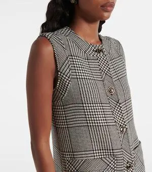 Valentino Garavani Houndstooth Virgin Wool Midi Dress