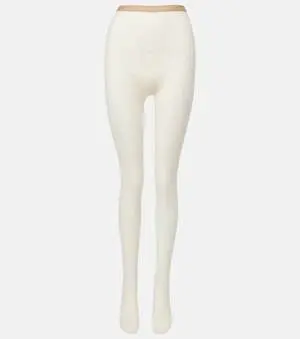 Valentino Garavani Logo Wool-blend Tights - White