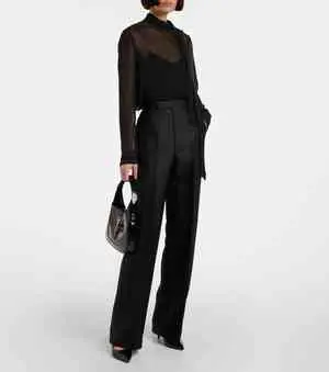 Gucci Wool And Silk Gabardine Straight Pants