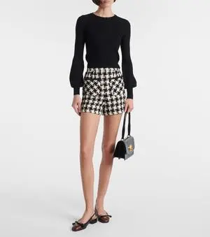 Valentino Garavani Mossi Tweed Shorts - White