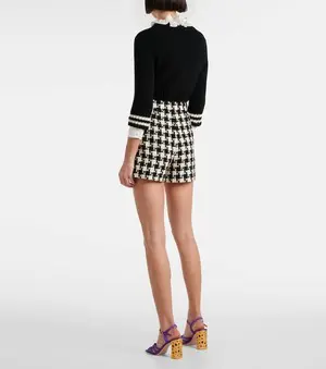 Valentino Garavani Mossi Tweed Shorts - White