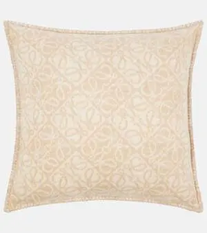 Loewe Anagram Wool And Cashmere Cushion - Neutrals