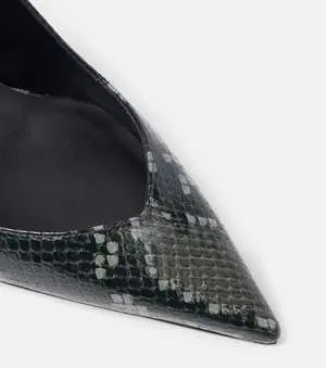 Attico Cheope 105 Leather Slingback Pumps - Black