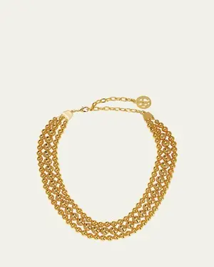 BEN-AMUN Plated Layered Pearl Necklace - Gold