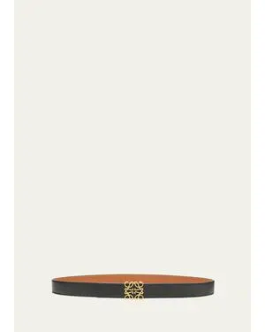 Loewe Loewe Anagram Reversible Leather Belt Black/tan/gold