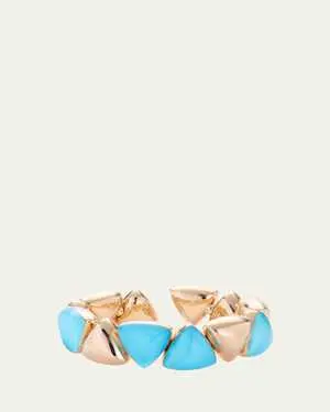 Vhernier Freccia 18k Turquoise, And Rock Crystal Bracelet - Rose Gold